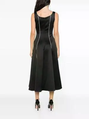 NISSA Crystal-embellished Midi Dress - Black