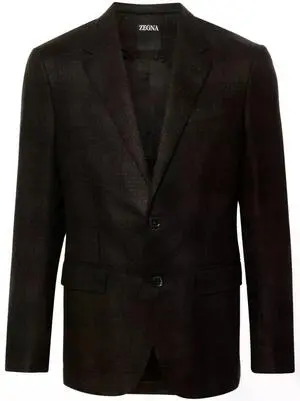 Zegna Checked Blazer - Brown