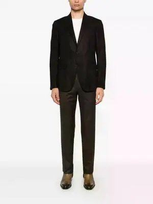 Zegna Checked Blazer - Brown