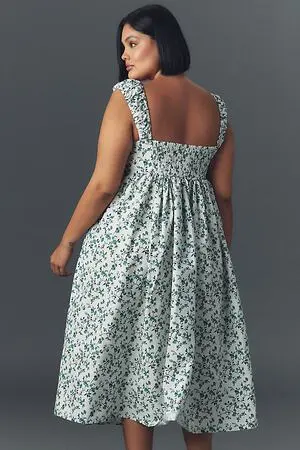 ELOQUII Sleeveless Corset A-line Midi Dress