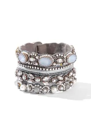 Deepa Gurnani Brixie Stone Bracelet Grey
