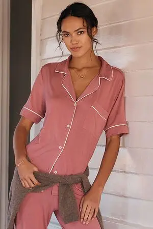 Eberjey Gisele Short-sleeve Pajama Set - Blush Pink