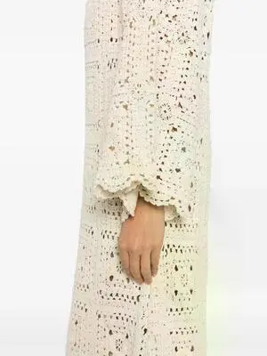 BAMBAH Metallic Crochet Kaftan Dress