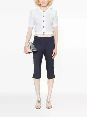 Balmain Short-sleeve Tweed Cardigan - Blue