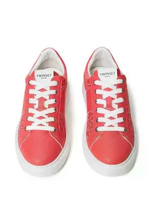 TWINSET Lace-panelled Sneakers - Red