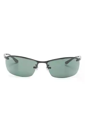 Ray-ban Logo-plaque Shield-frame Sunglasses - Black