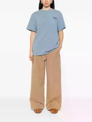 A.p.c. Logo-embroidered T-shirt - Blue