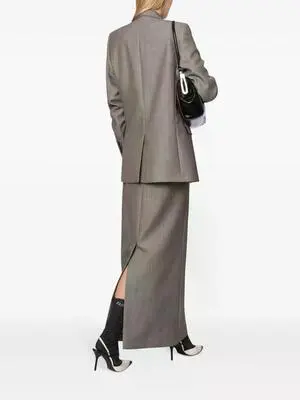 Alberta Ferretti Single-breasted Virgin Wool Blazer - Grey