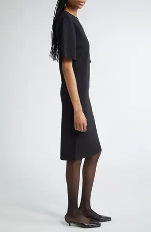 TOTEME Compact Jersey T-shirt Dress - Black