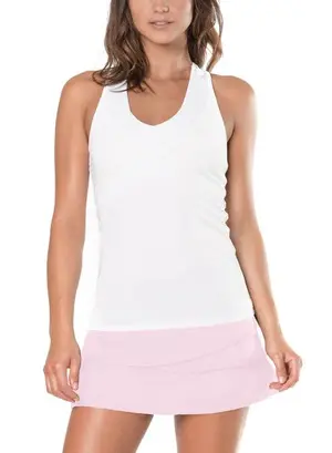 Lucky In Love V-neck Tank With Built-in Bra - White