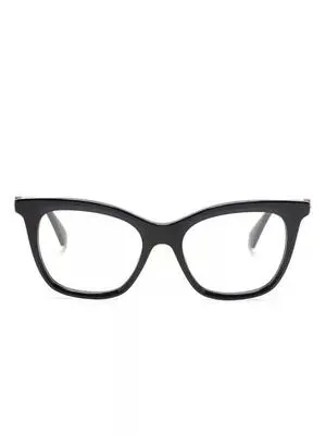 Off-White Logo-plaque Glasses - Black