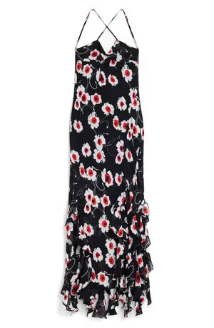 Desigual Ruffle Print Maxi Dress