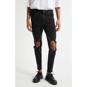 UNDERCOVERISM Ripped Knee Zip Detail Pants - Charcoal