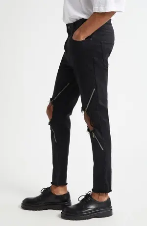UNDERCOVERISM Ripped Knee Zip Detail Pants