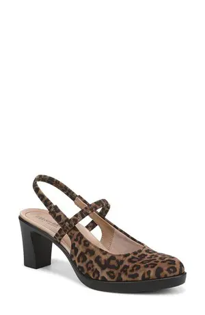 LIFESTRIDE Evoke Slingback Mary Jane Platform Pump - Brown Multi