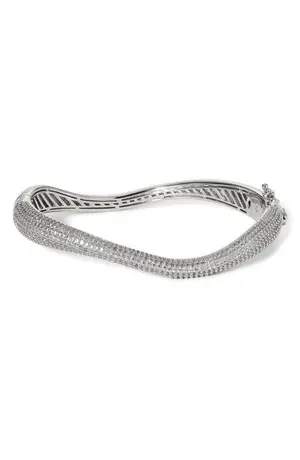 Nadri Alma Pavé Hinge Bracelet - Rhodium