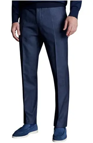 CHARLES TYRWHITT Slim Fit End On End Ultimate Performance Suit Pants - Navy
