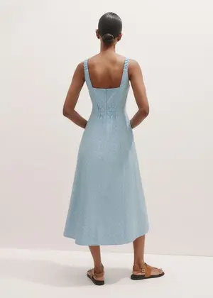 ME+EM Italian Jacquard Fit And Flare Midi Dress