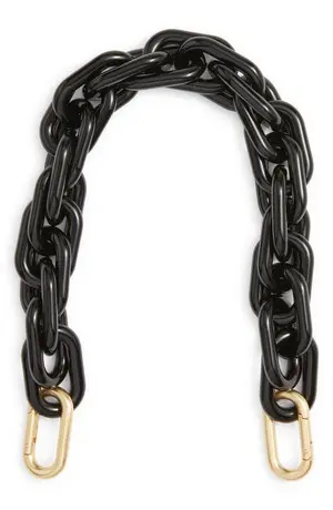 Clare V. Shortie Resin Link Chain Strap - Black Resin