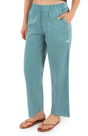 Hurley Cotton Twill Wide Leg Pants - Reef Waters