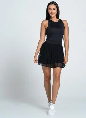 Lucky In Love Next Level Pleated Dress - Black