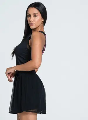 Lucky In Love Next Level Pleated Dress - Black