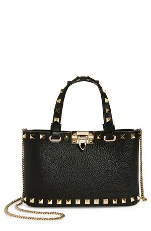 Valentino Garavani Mini Rockstud Top Handle Bag - Nero