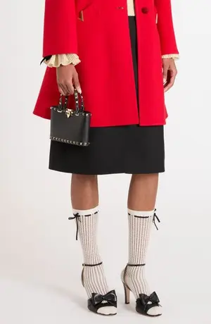 Valentino Garavani Mini Rockstud Top Handle Bag - Nero