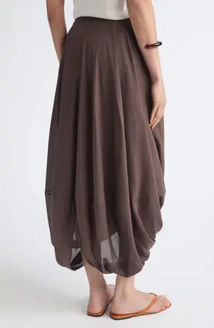 TOTEME Cocoon Maxi Skirt - Walnut