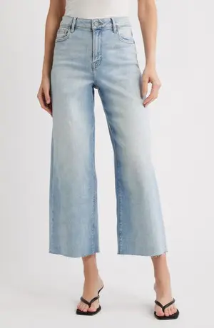 HIDDEN JEANS Clean Crop Wide-leg Jeans