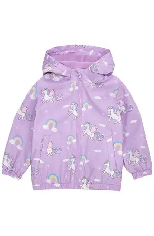 ROKKA&ROLLA Lightweight Fleece Lined Jacket - Purple Unicorn