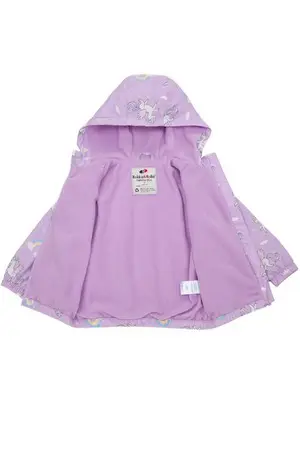 ROKKA&ROLLA Lightweight Fleece Lined Jacket - Purple Unicorn