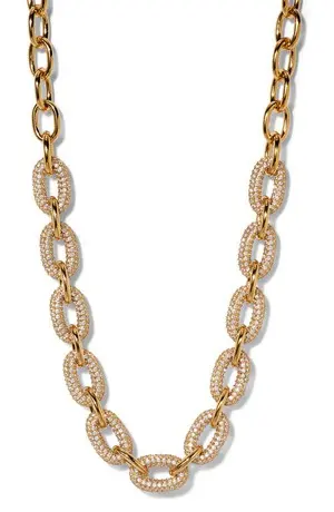 Nadri Alma Drama Pavé Link Necklace - Gold