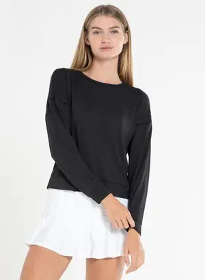 Lucky In Love Hype Long Sleeve Top - Black