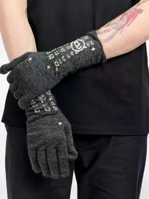 MAISON MARGIELA Numbers-motif Gloves - Grey
