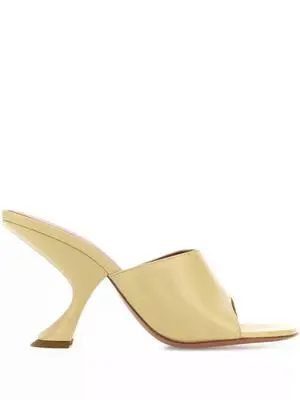 Amina Muaddi 90mm Sculpted Heel Open-toe Mules - Gold