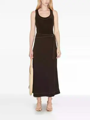 Tory Burch Belted Jersey Skirt - Brown
