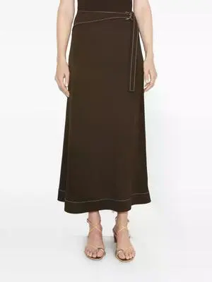 Tory Burch Belted Jersey Skirt - Brown