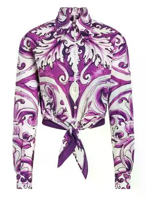 Dolce & Gabbana Graphic-print Cotton Shirt - Purple