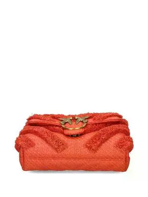 Pinko Fringed Chevron Shoulder Bag - Red