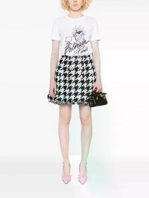 Balmain A-line Tweed Skirt - Black