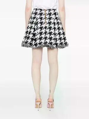 Balmain A-line Tweed Skirt - Black