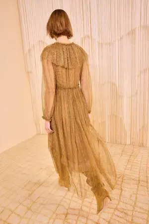 Ulla Johnson Helena Ruffle Neckline Long Sleeve Dress
