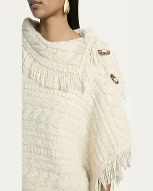 Isabel Marant Étoile Blanche Fringe Cable-knit Sweater