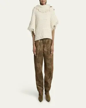 Isabel Marant Étoile Blanche Fringe Cable-knit Sweater