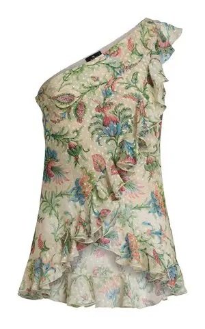 Etro Ruffled One-shoulder Top - Print