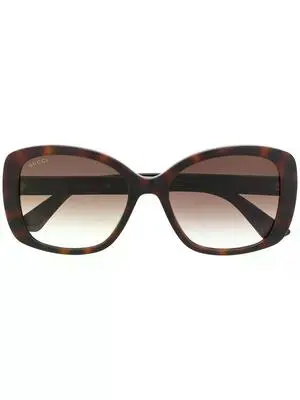 Gucci Double G Square-frame Sunglasses - Brown