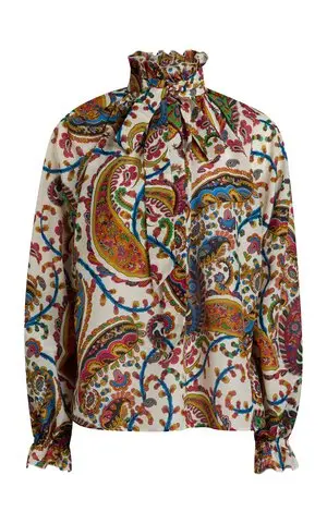 Etro Scarf-detailed Top - Print