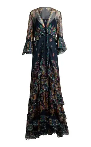 Etro Ruffled Silk Maxi Dress - Print