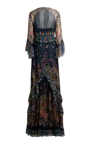 Etro Ruffled Silk Maxi Dress - Print